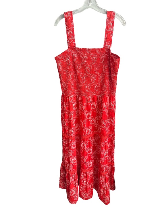 Dresses | Nwt Mira Red Lobster Print Smocked Bodice Tiered Sundress Xxl ...